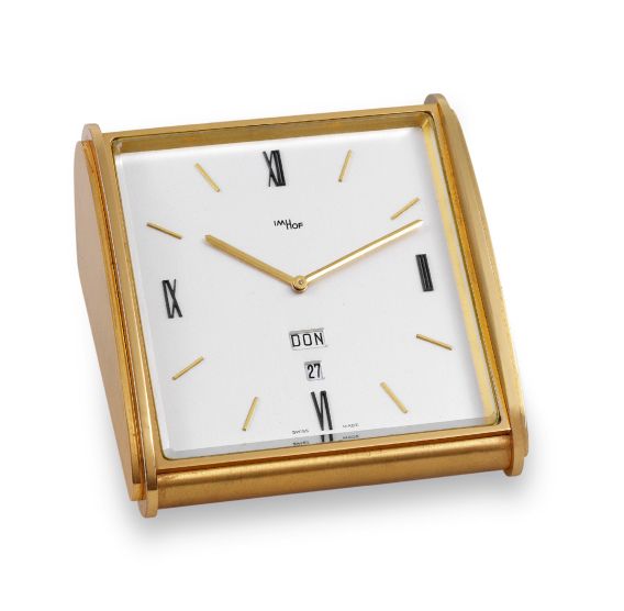 La Cote des Montres : Enchères Imhof Calendar Desk Clock Imhof, Swiss ...